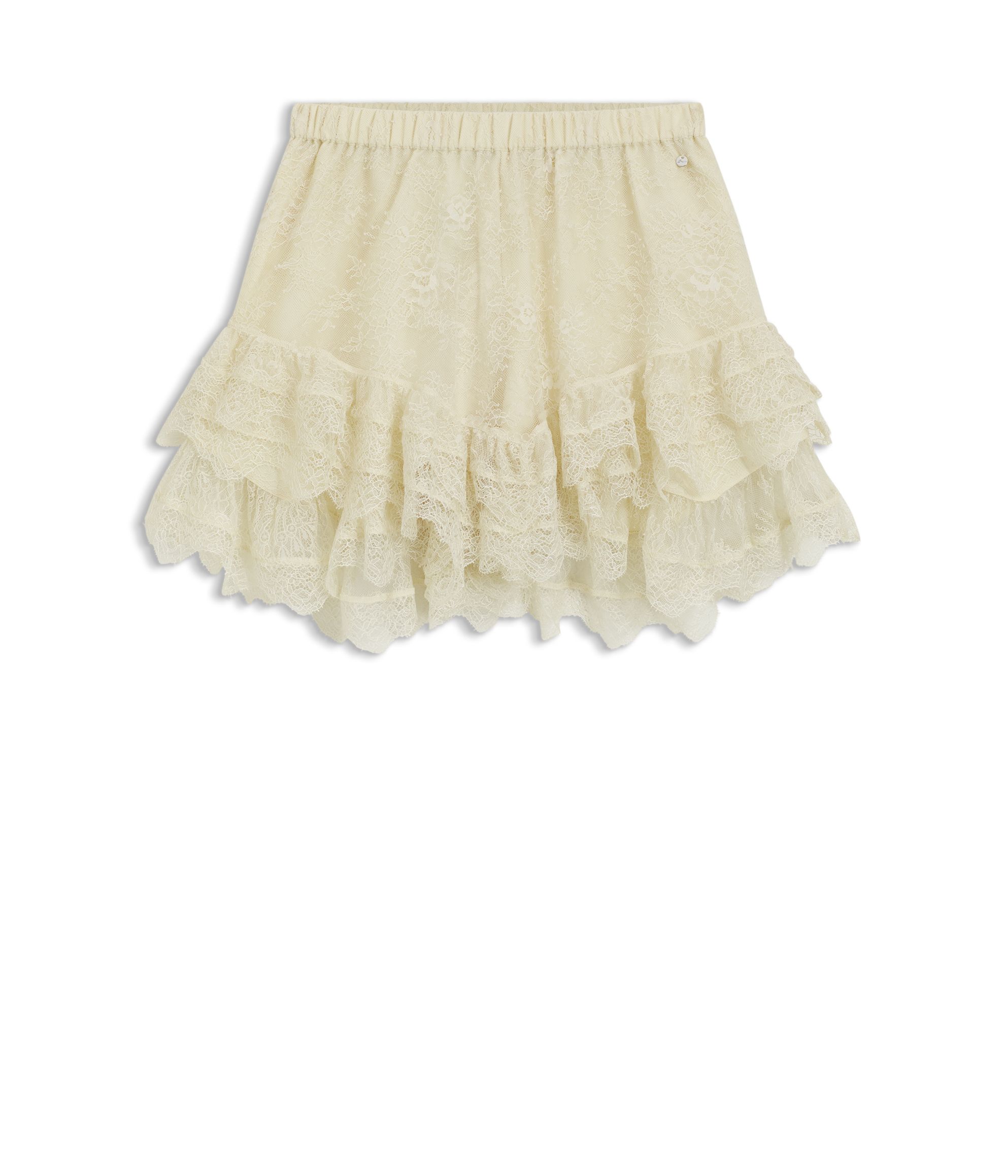 BOSS BOSS Lace Mini Skort with Ruffled Asymmetric Hem